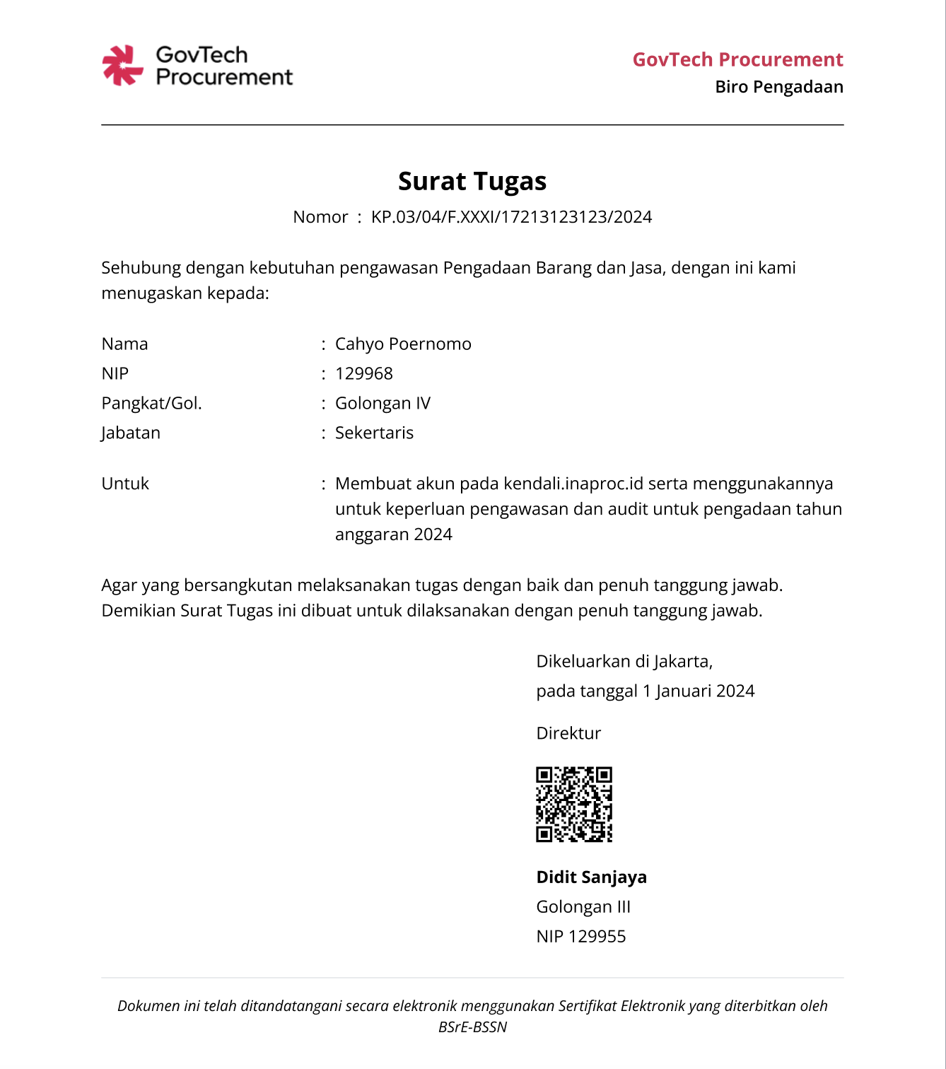 Panduan Pengisian Surat Tugas – Pusat Bantuan INAPROC