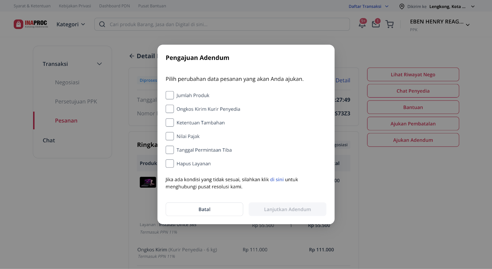 Bagaimana cara melakukan addendum? – Pusat Bantuan INAPROC