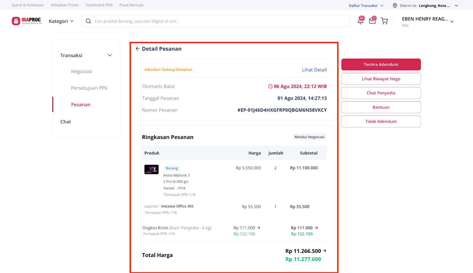 Bagaimana cara melakukan addendum? – Pusat Bantuan INAPROC