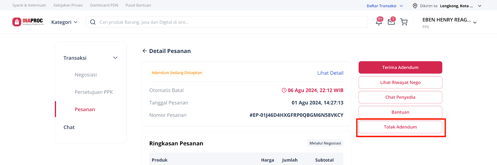 Bagaimana cara melakukan addendum? – Pusat Bantuan INAPROC