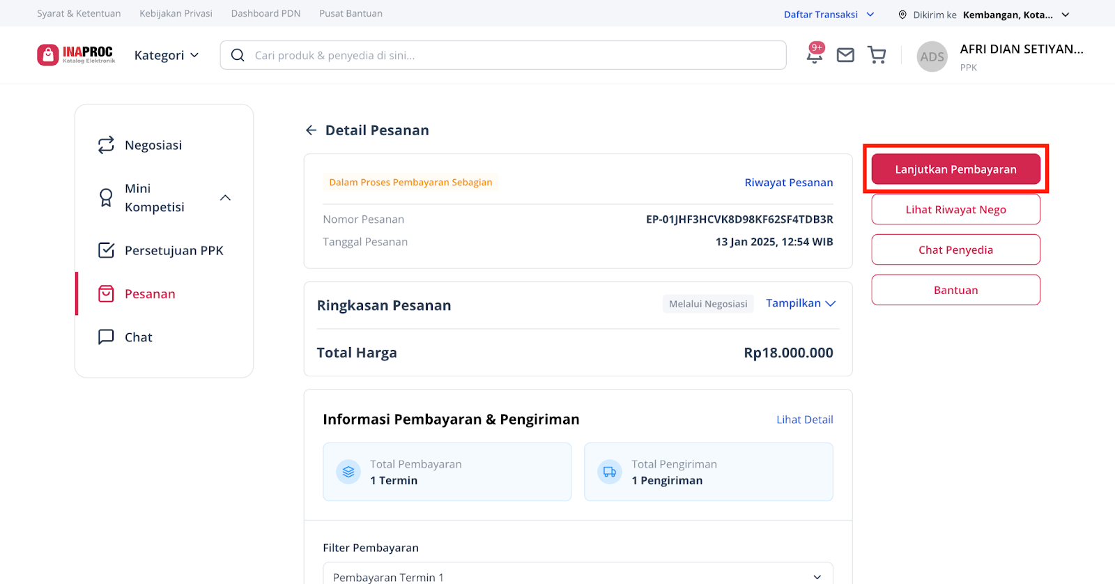 Panduan Pembayaran Langsung (LS) Non Kontraktual – Pusat Bantuan INAPROC