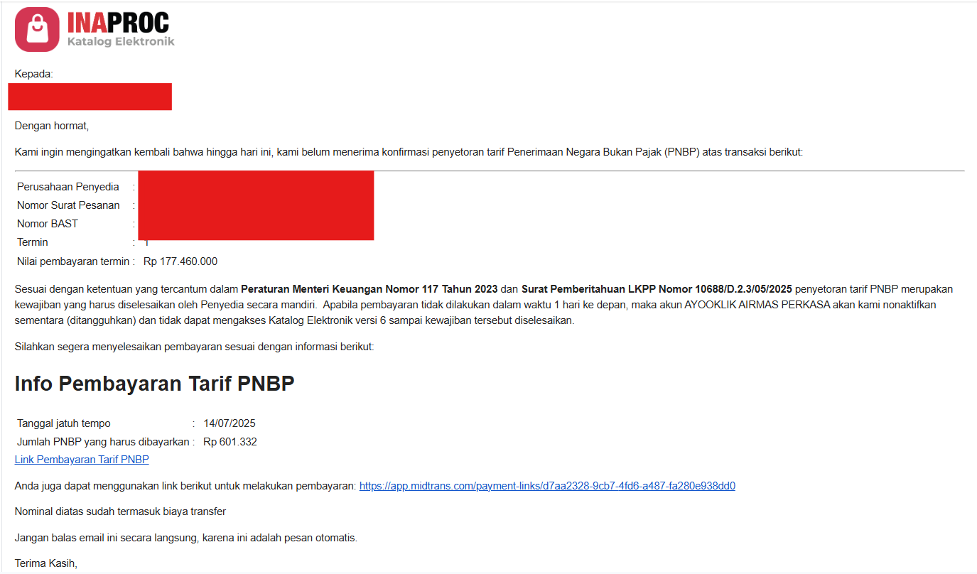 Informasi Terkait Penangguhan Akun INAPROC – Pusat Bantuan INAPROC