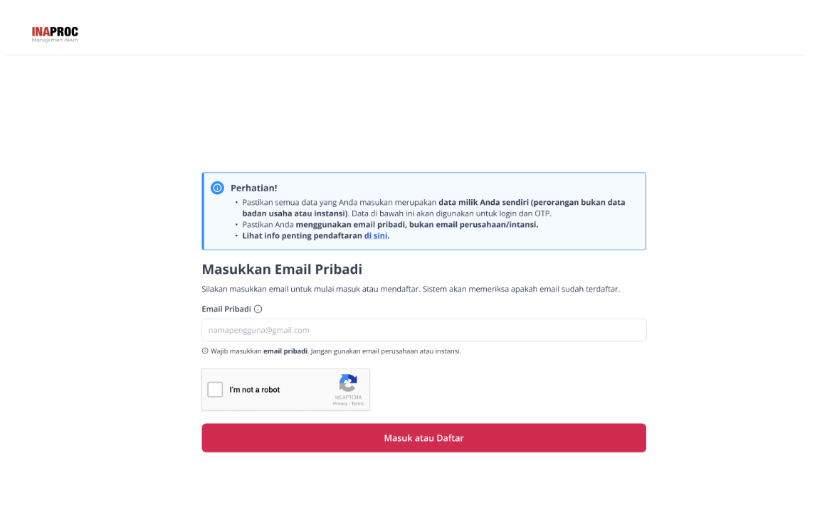 Panduan Pengguna Melakukan Registrasi Akses Penyedia Baru – Pusat ...