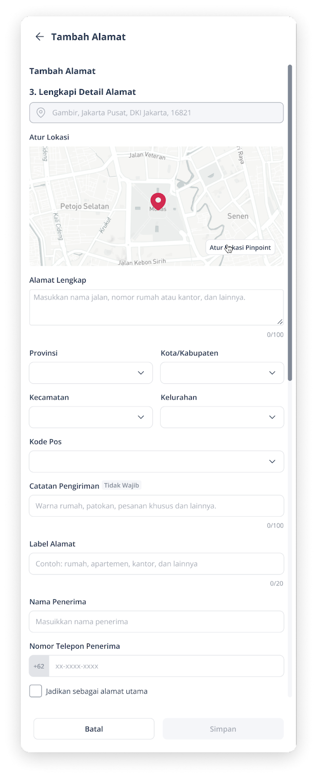 Pengisian Alamat Baru – Pusat Bantuan INAPROC