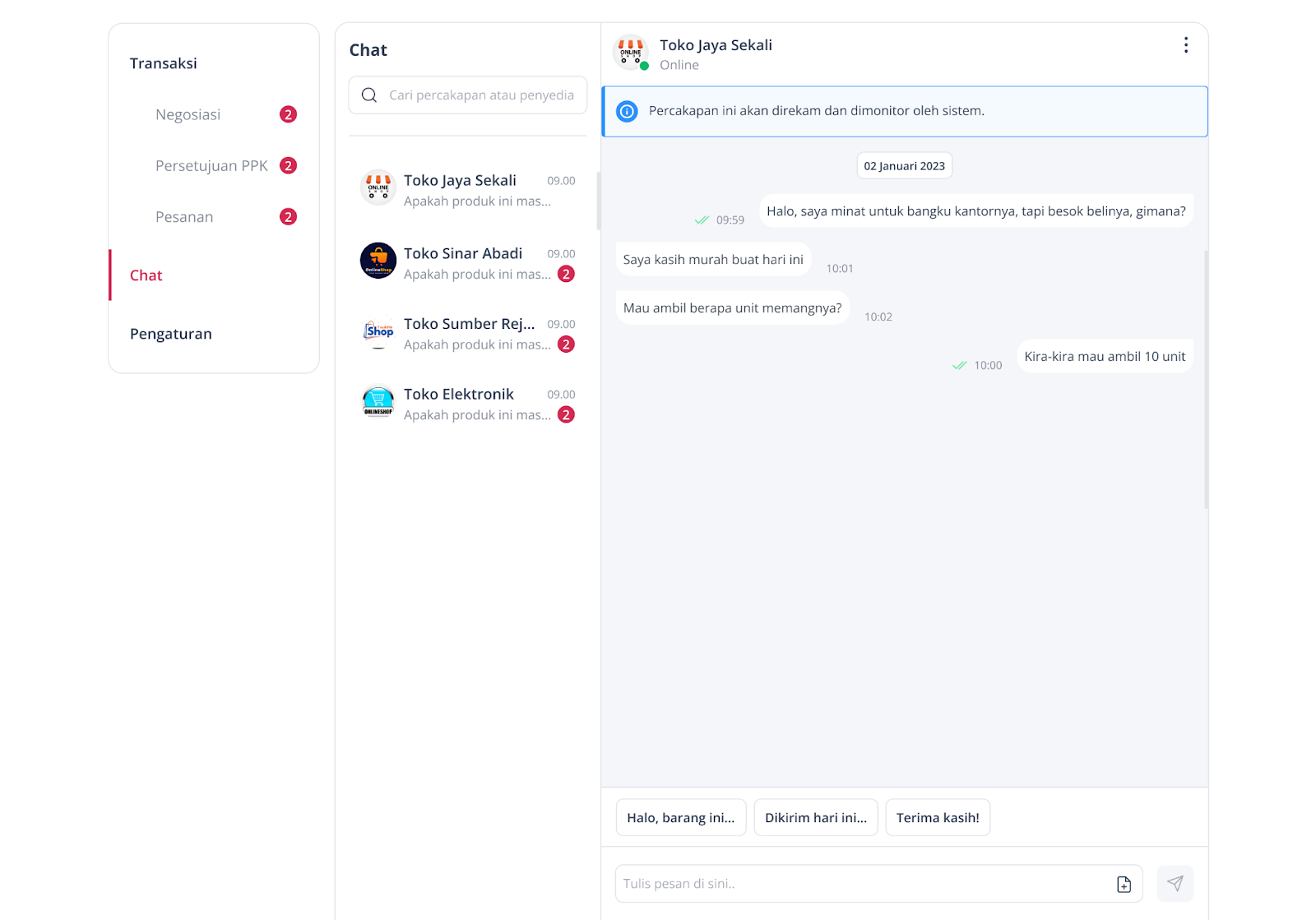 Cara Mengirimkan Pesan Teks, Gambar, dan File – Pusat Bantuan INAPROC