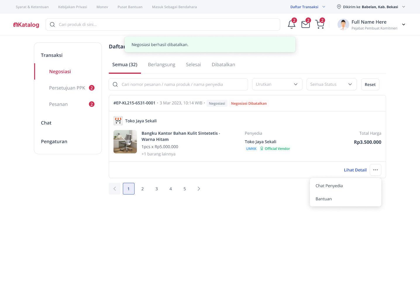 Negosiasi – Pusat Bantuan INAPROC