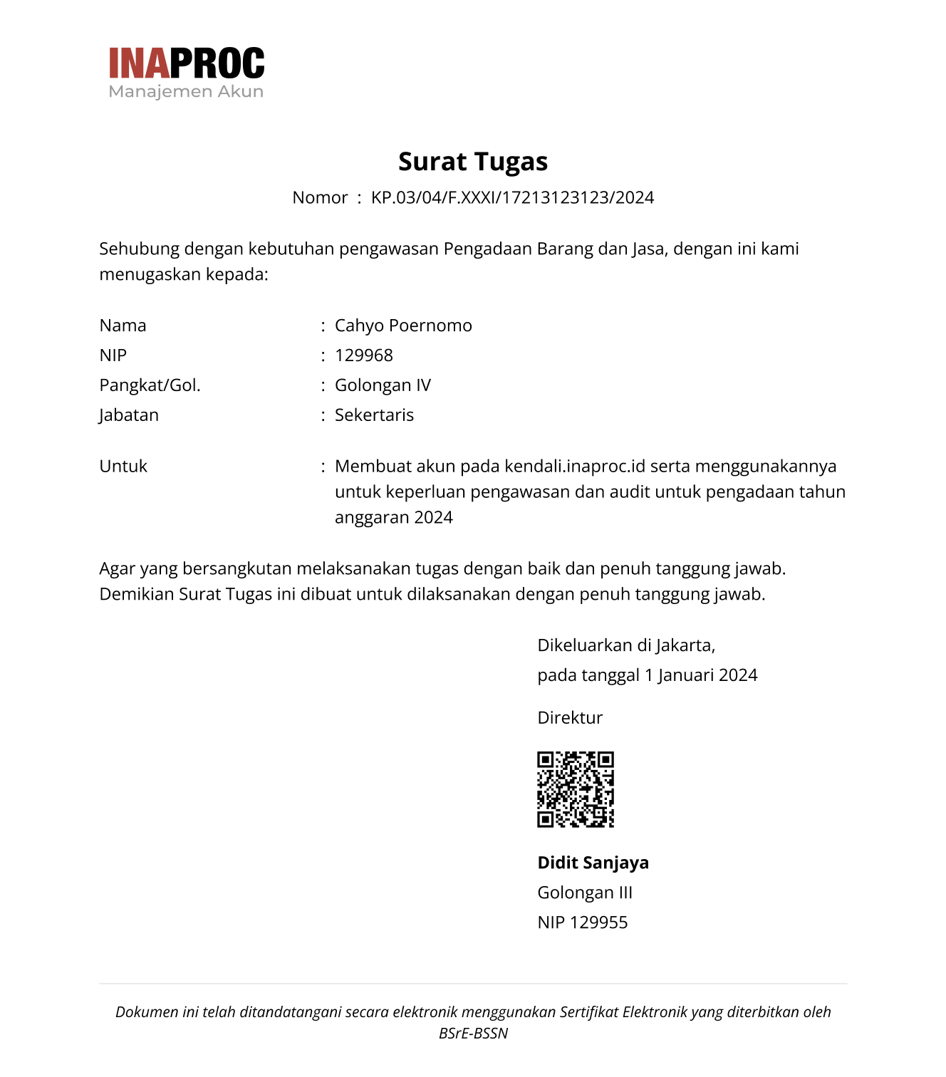 Panduan Pengisian Surat Tugas – Pusat Bantuan INAPROC